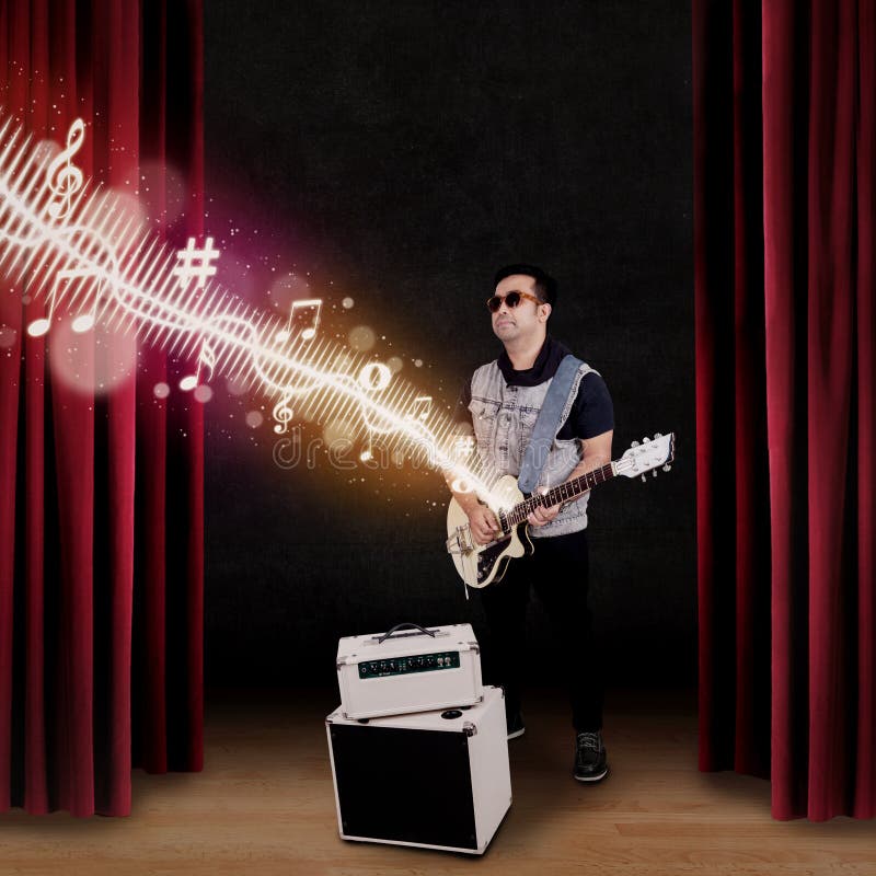 Guitarist Perform on a Stage Stock Photo - Image of japanese, audio ...