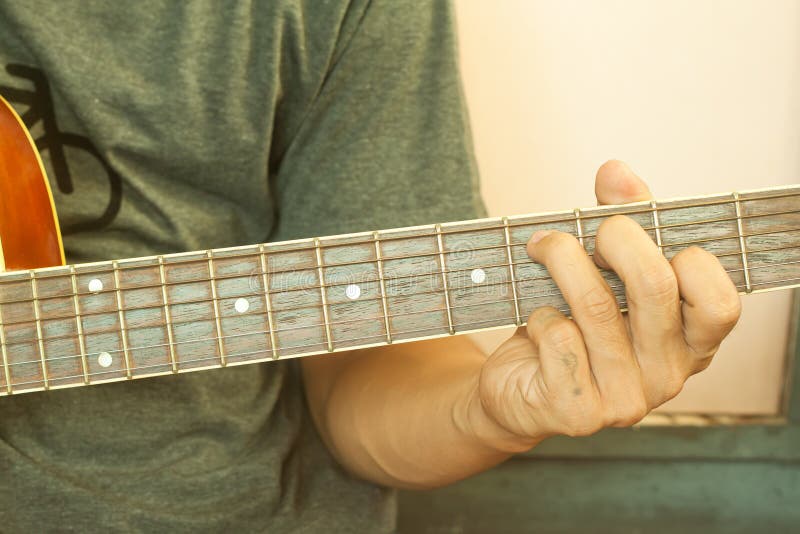 Guitarist Plays with Retro Filter Effect Stock Image - Image of detail ...