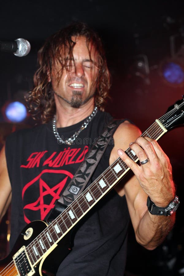 Guitarist Singing in a Band Stock Photo - Image of audience ...