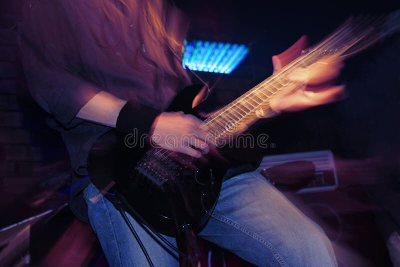 Guitarist on the stage stock photo. Image of performer - 39633682