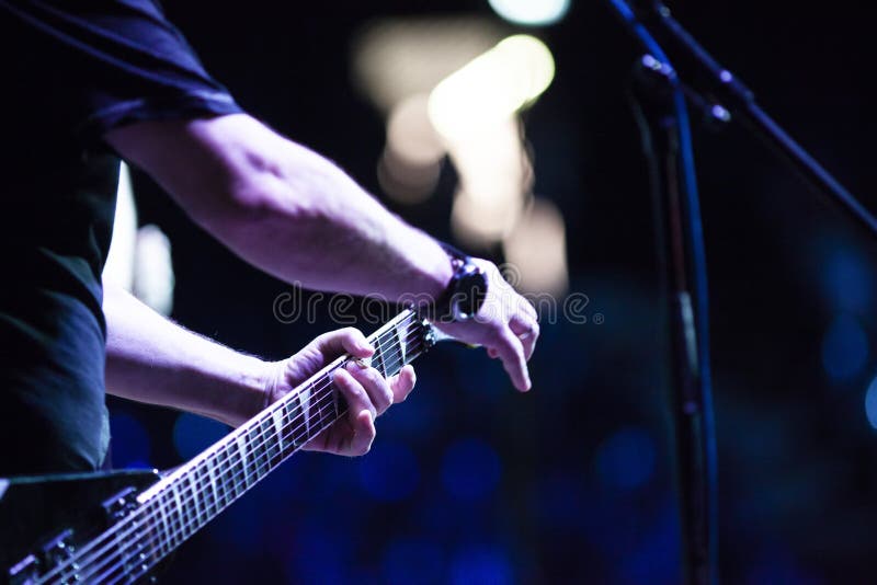 Guitarist on Stage during Concert Stock Image - Image of band, party ...
