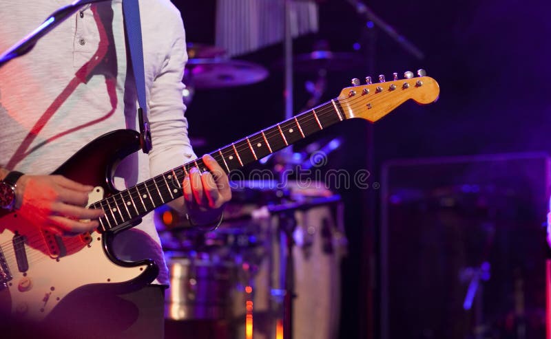 Guitarist on stage stock image. Image of cool, guitarist - 40513911