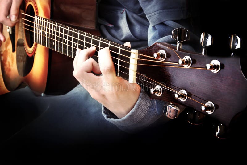 Guitariste image stock. Image du bleu, guitares, jazz - 16428165