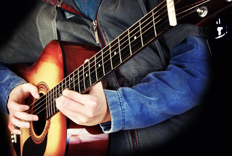 Guitariste image stock. Image du bleu, guitares, jazz - 16428165