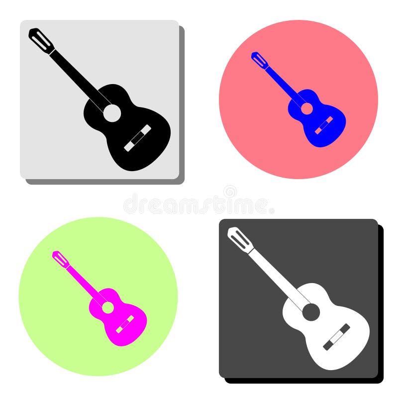 Guitarra Icono Plano Del Vector Ilustración del Vector - Ilustración de ...