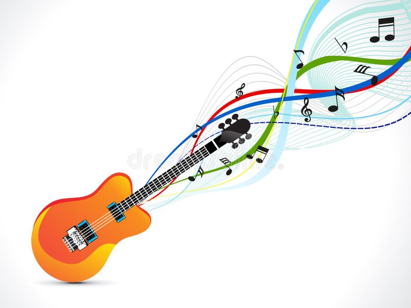 Guitarra Musical Abstracta Con La Onda Ilustración del Vector ...