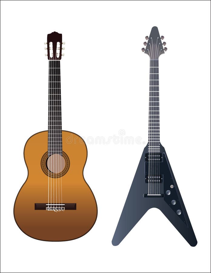 Guitars stock vector. Illustration of string, classical - 13442674