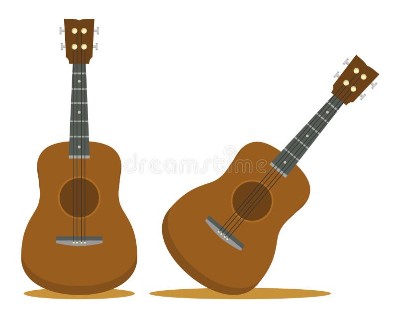 Two Acoustic Electric Guitars Isolated White Stock Illustrations – 32 ...