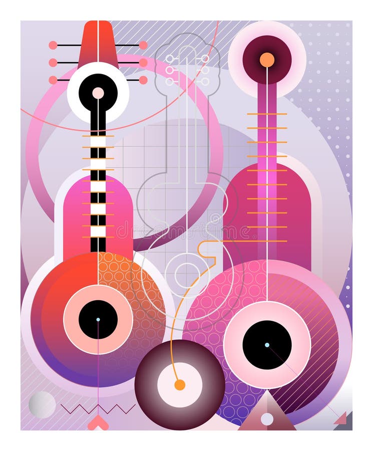 Guitars Decorative Design stock illustration. Illustration of jazz ...