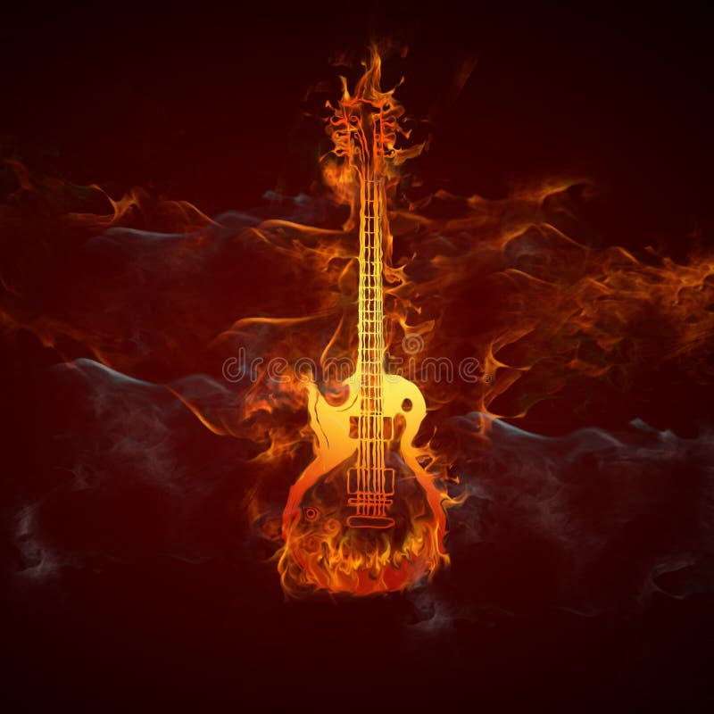 Guitars fire stock illustration. Illustration of party - 46524465