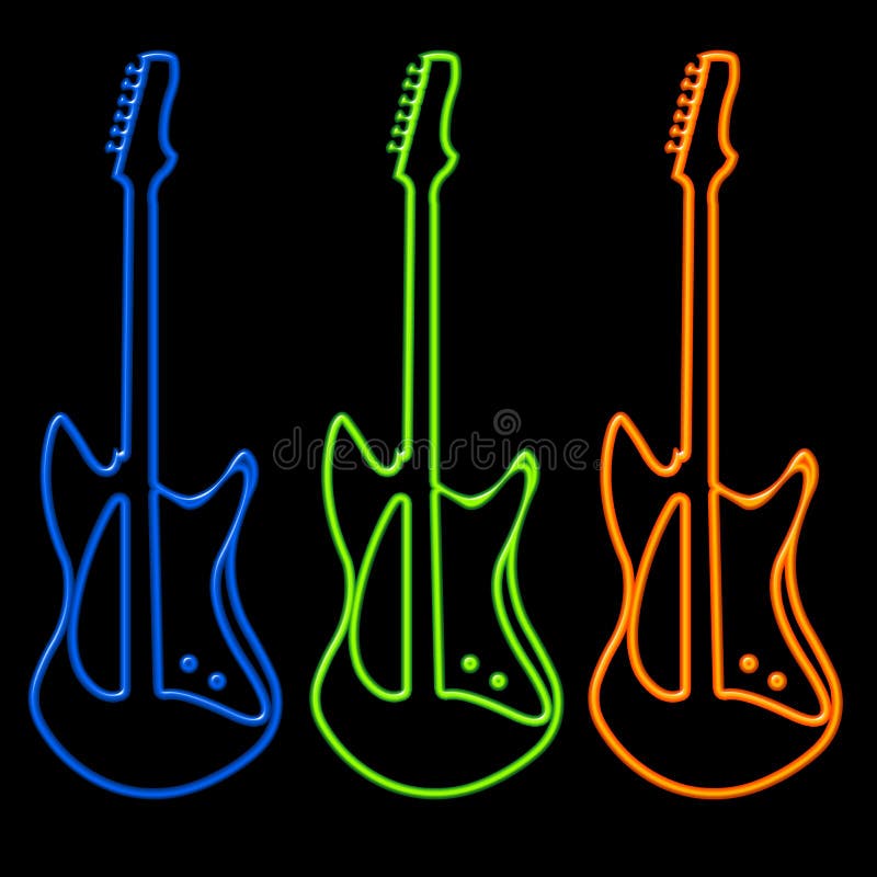 Rainbow colored guitars stock vector. Illustration of rendering - 7084294