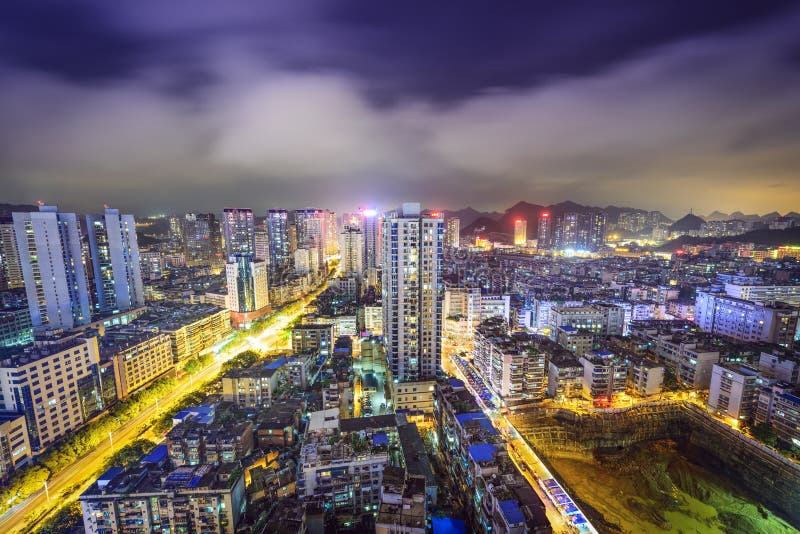 Guiyang, China City Skyline Stock Photo - Image of city, lights: 49923460