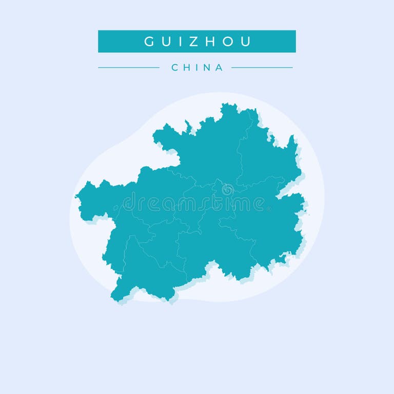 Vector Illustration Vector of Guizhou Map China Stock Vector ...