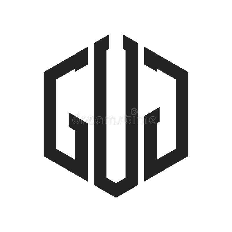 GUJ Logo Design. Initial Letter GUJ Monogram Logo Using Hexagon Shape ...