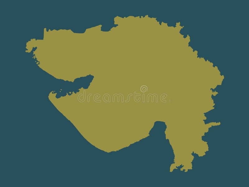 Gujarat, India. Solid. Labelled Points of Cities Stock Illustration ...