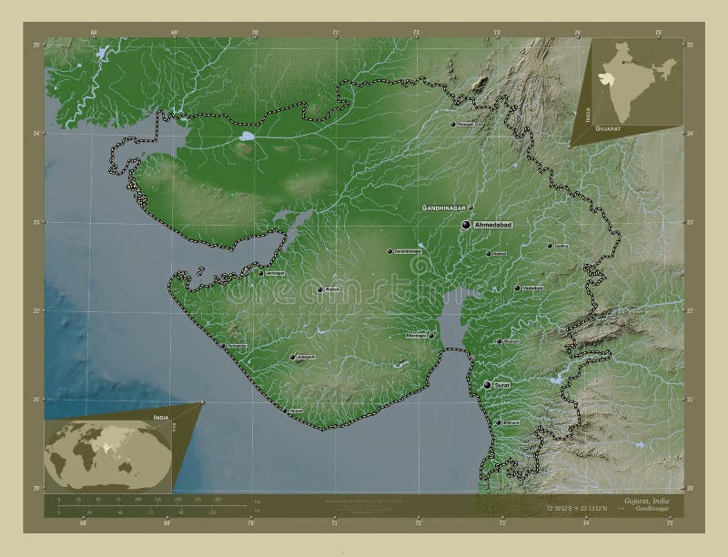 Gujarat, India. Wiki. Labelled Points of Cities Stock Illustration ...