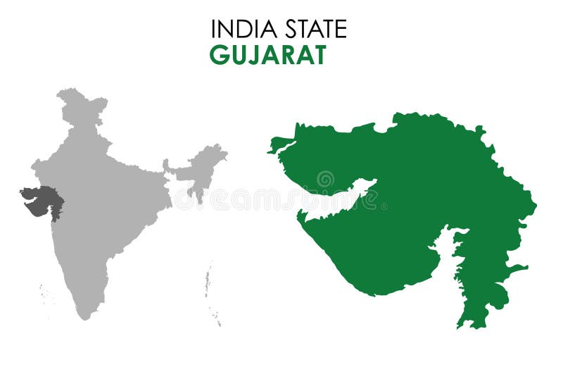 Gujarat Map of Indian State. Gujarat Map Vector Illustration Stock ...