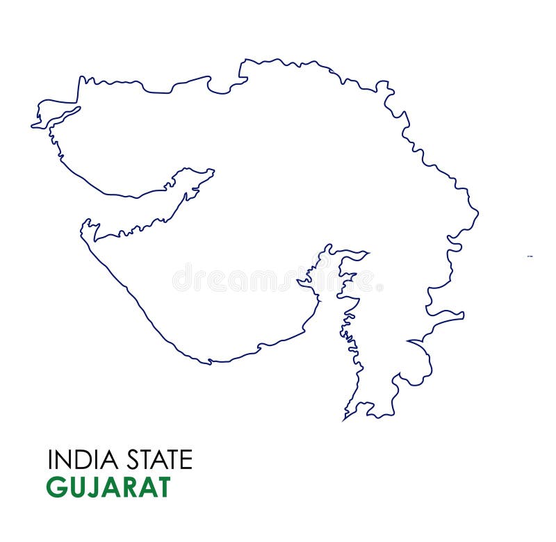 Gujarat Map of Indian State. Gujarat Map Vector Illustration Stock ...