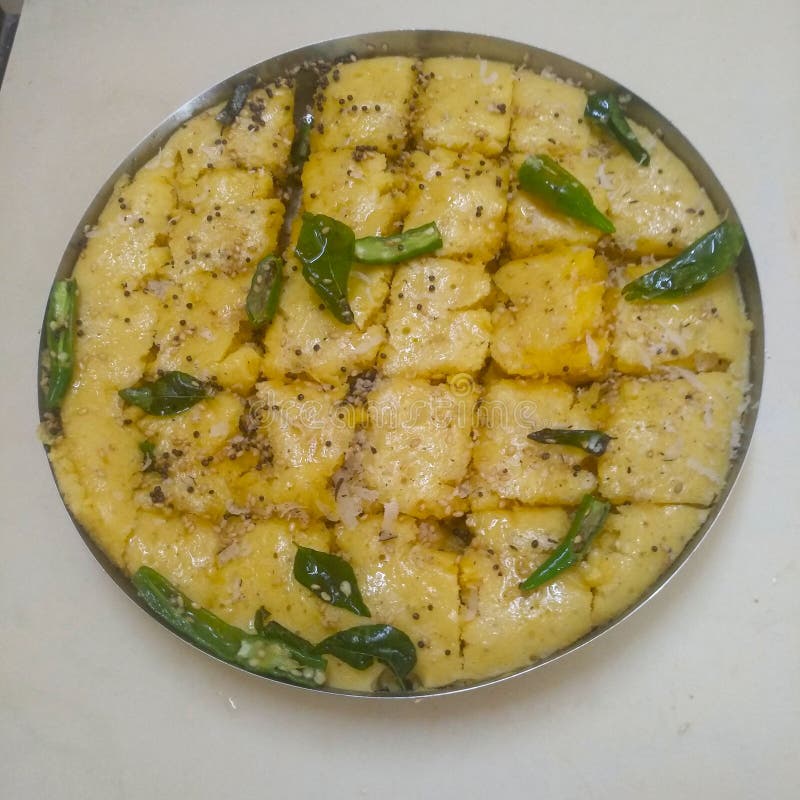 Gujarati Favourite Snacks Khaman Dhokla Stock Photo - Image of round ...