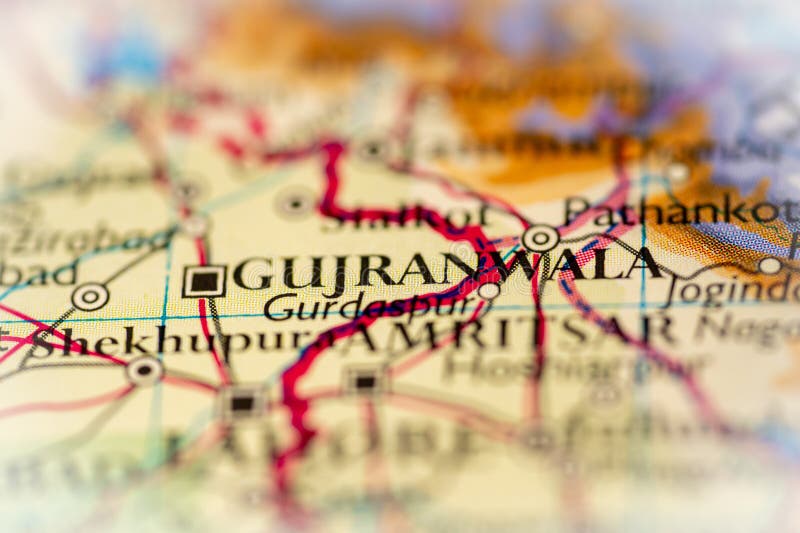 Gujranwala, Pakistan Highlighted on a World Map Stock Image - Image of ...