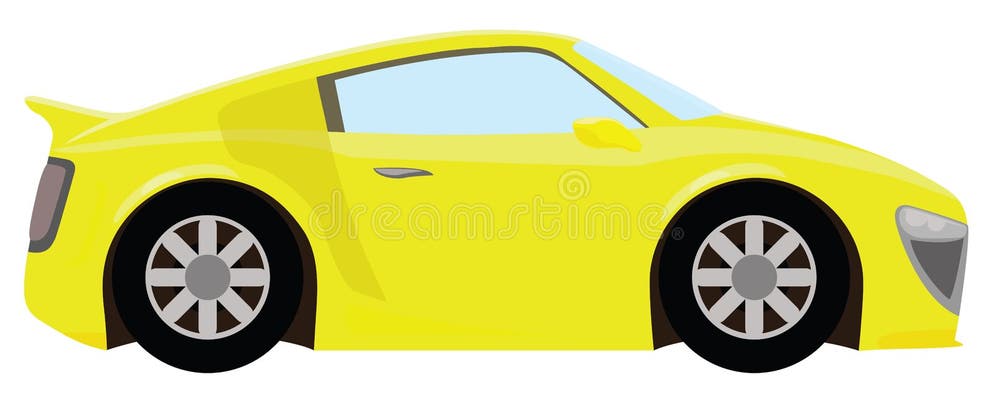 Gul bil vektor illustrationer. Illustration av bakgrund - 68464398
