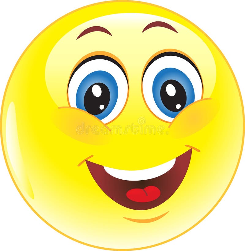 Vektoruppsättning För Smiley Emojis. Smileys Emoji-gula Ansikte Med ...