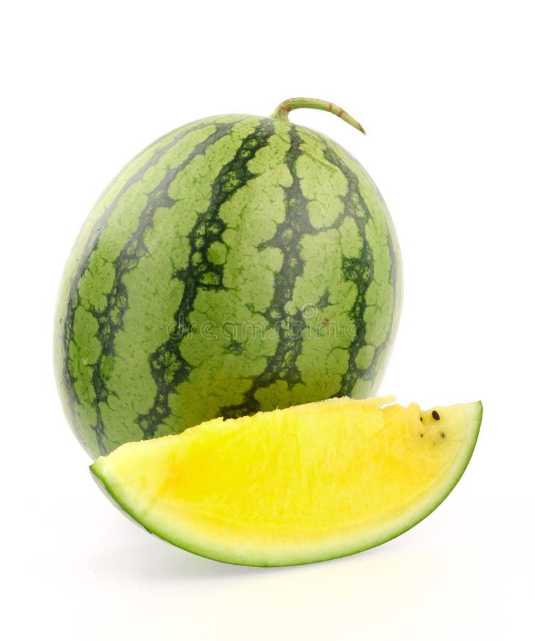 Gul vattenmelon arkivfoto. Bild av friskhet, svart, delningar - 45542160