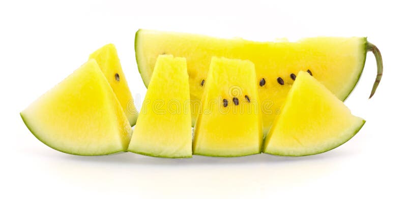 Gul vattenmelon arkivfoto. Bild av friskhet, svart, delningar - 45542160