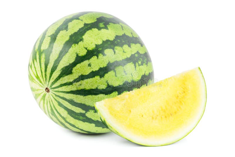 Gul vattenmelon arkivfoto. Bild av frukt, isolerat, vitt - 53359166