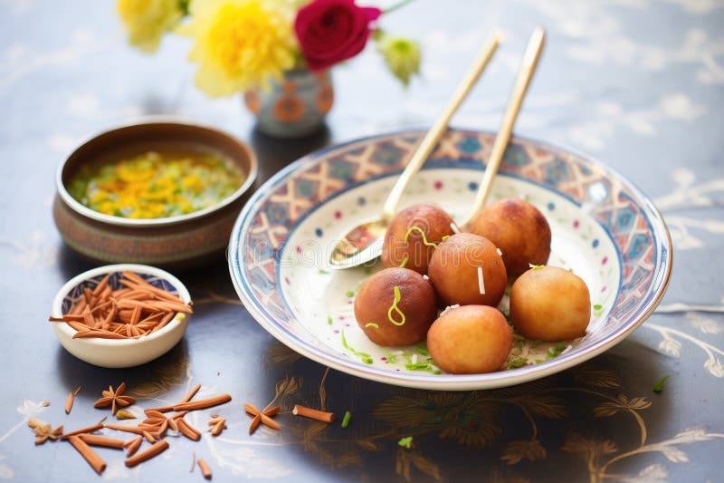 Gulab Jamun Stuffed with Dried Fruit Mix Inside Stock Photo - Image of ...