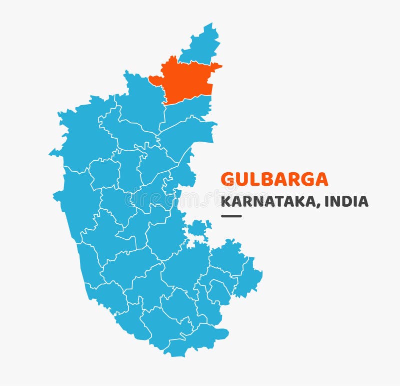 Gulbarga District Highlighted on Karnataka State Map Stock Illustration ...