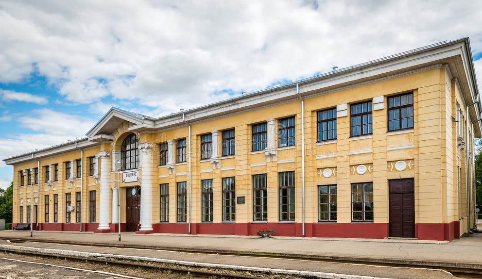 Gulbene Train Station in Gulbene, Latvia Editorial Photography - Image ...