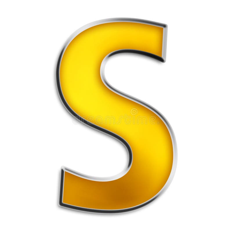 Guld Blank Isolerad Bokstav S Stock Illustrationer - Illustration av ...