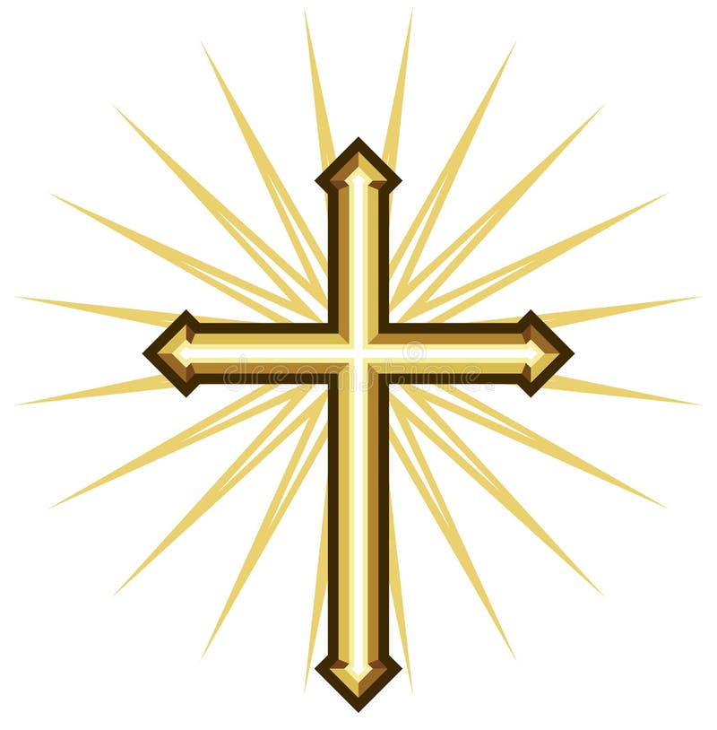 Guld- kors vektor illustrationer. Illustration av bön - 35069683