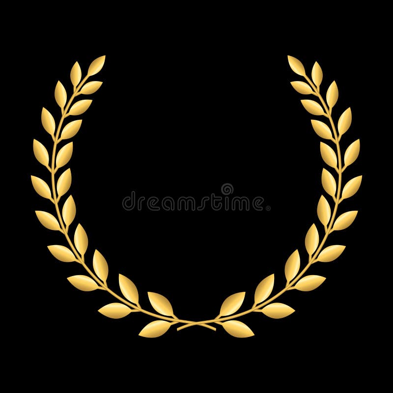 Guld- Emblem För Lagerkranskrona Vektor Illustrationer - Illustration ...