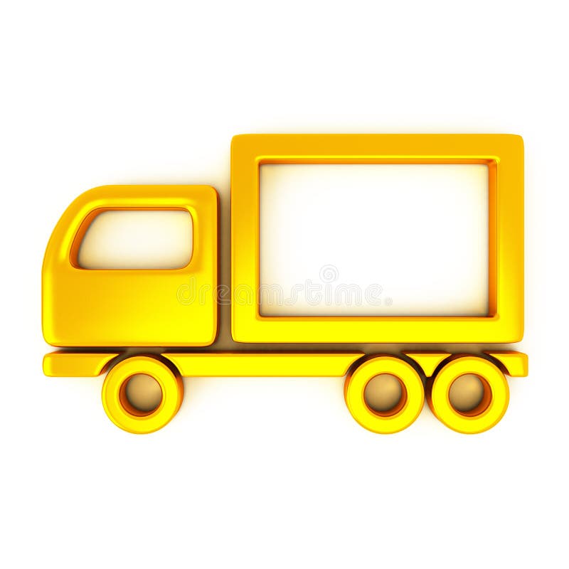 Guld- lastbil, 3d stock illustrationer. Illustration av bakgrund - 40023654