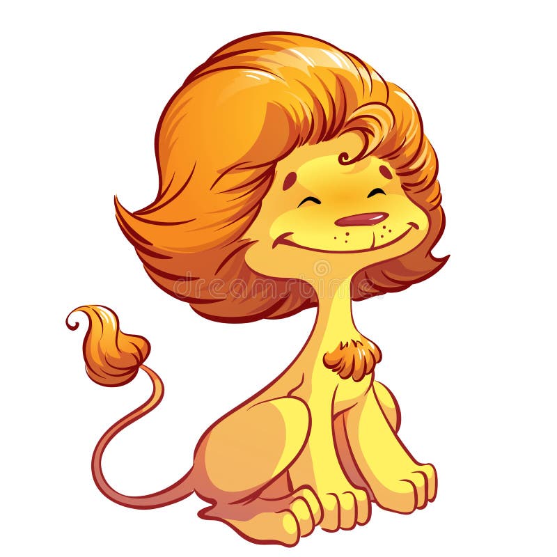 Vektorillustration Av Lejonet I Tecknad Filmstil Vektor Illustrationer ...