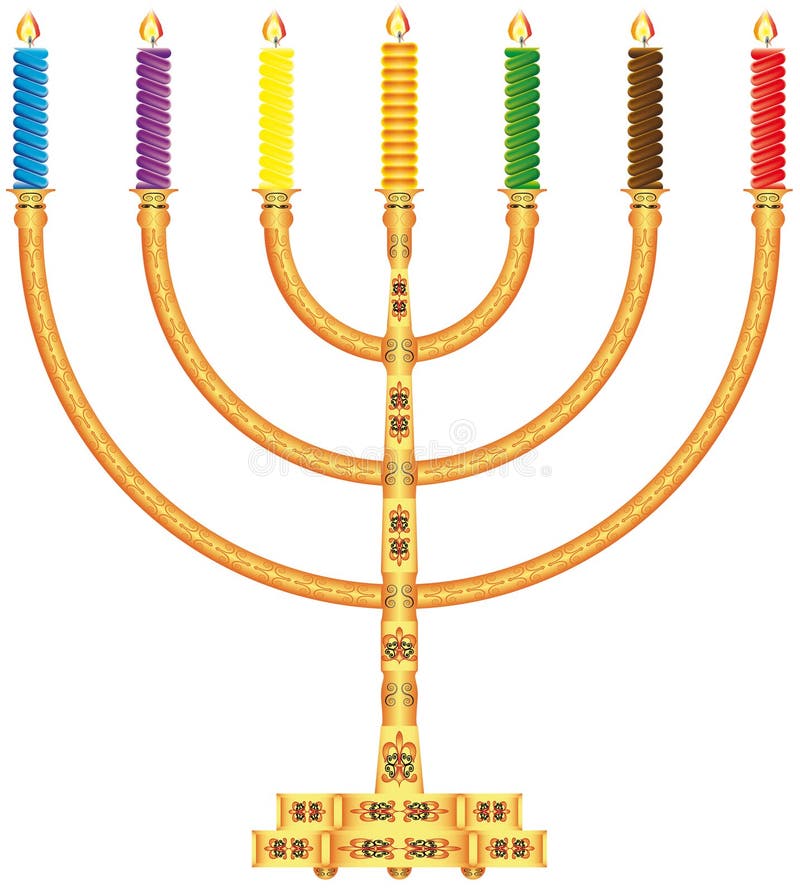 Menora vektor illustrationer. Illustration av hanukkah - 132948199