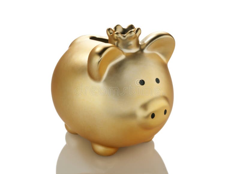 Guld- spargris arkivfoto. Bild av säkerhet, spara, affär - 31428838