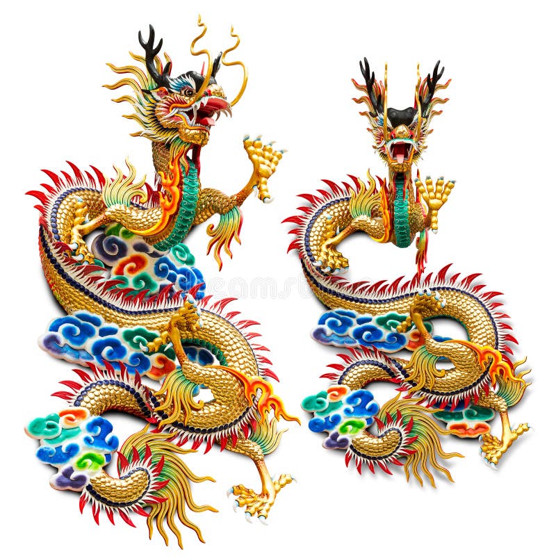 Guld- kinesisk drake arkivfoto. Bild av garnering, historia - 105112296