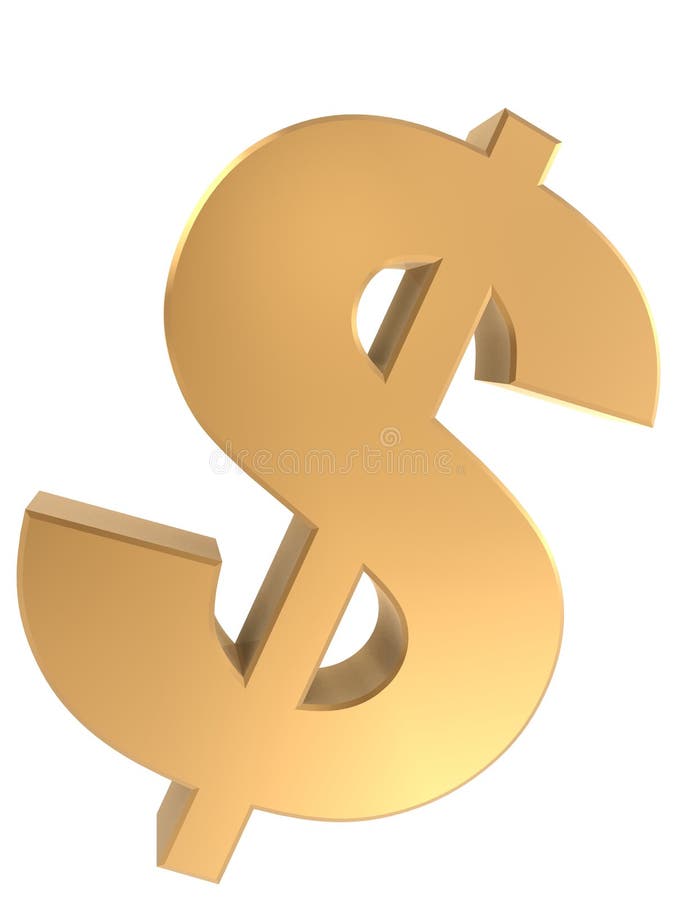 Dollartecken stock illustrationer. Illustration av guld - 1051760