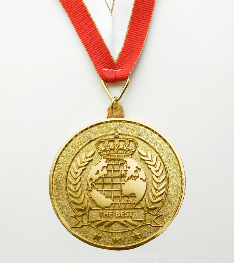 Guldmedalj fotografering för bildbyråer. Bild av först - 124499667