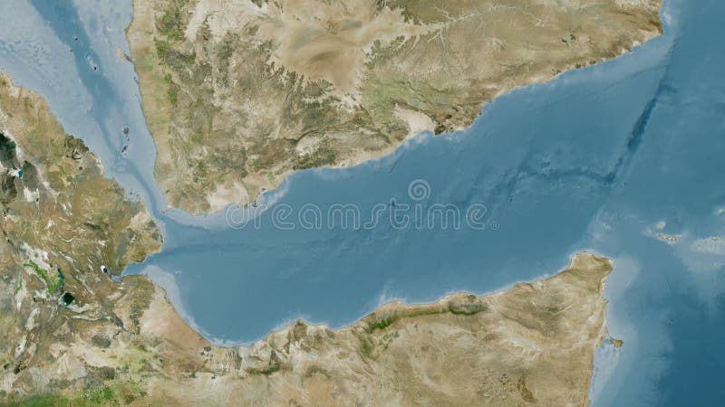 Gulf of Aden. Bounding Box. Satellite Map Stock Illustration ...