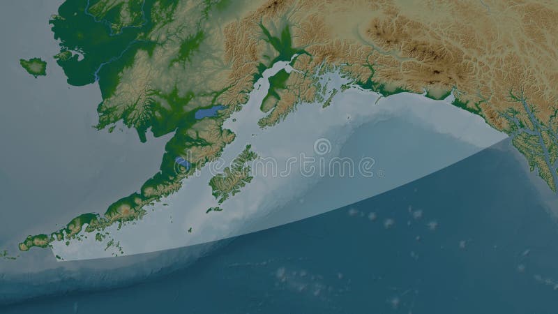 Gulf of Alaska Highlighted. Physical Map Stock Illustration ...