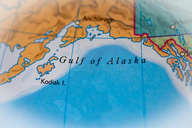 Gulf of Alaska Highlighted on a World Map Stock Image - Image of ...