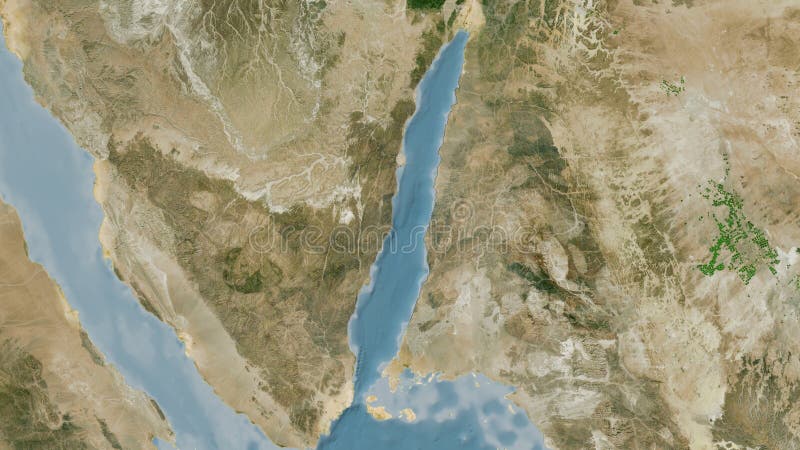 Gulf of Aqaba. Bounding Box. Satellite Map Stock Illustration ...