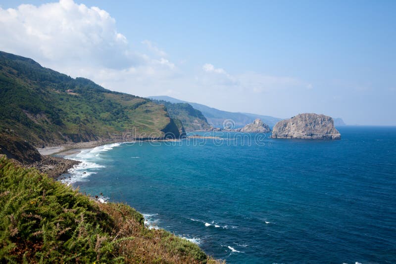 Gulf of Biscay Cliffs Landscape, Spain Stock Image - Image of high ...