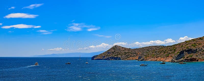Gulf of Elounda. Crete stock image. Image of sail, holiday - 77040679