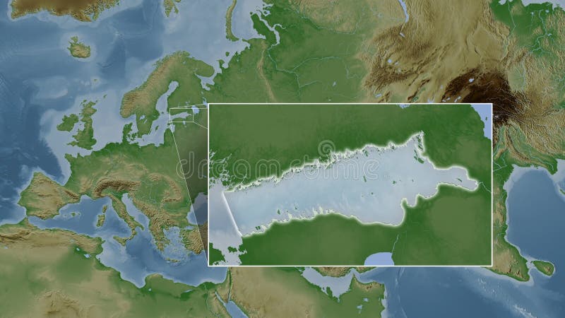 Gulf of Finland. Pale Map. Patterson Cylindrical. Diagram Stock Video ...