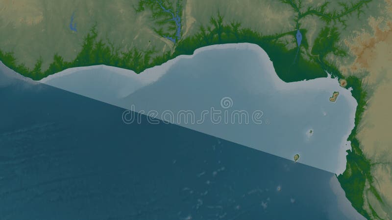 Gulf of Guinea Highlighted. Physical Map Stock Illustration ...